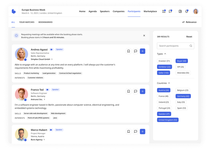 Attendees Present Themselves With Participant Profiles