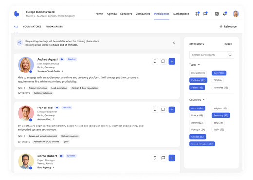 Attendees Present Themselves With Participant Profiles